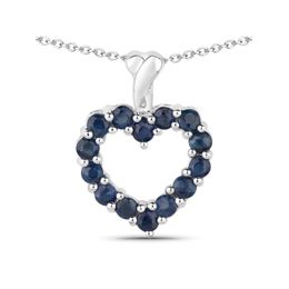 Vira Jewels Anh&auml;nger mit Kette 925 Sterling Silber rhodiniert Safir