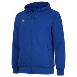 Umbro - "Club Leisure" Hoodie mit durchgehendem Rei&szlig;verschluss f&uuml;r Herren (K&ouml;nigsblau/Wei&szlig;)