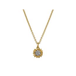 Lyomi Anh&auml;nger 585/- GG/WG Sonnenblume 7 synth. Diam. 0,14ct.