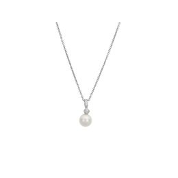 Lyomi Anh&auml;nger mit Kette 585/- Wei&szlig;gold synth. Diam. 0,07ct. Perle