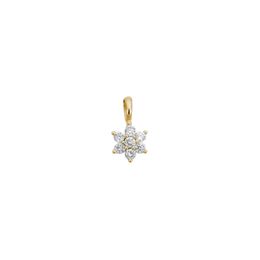 Lyomi Anh&auml;nger 585/- Gelbgold Blume 7 synth. Diam. 0,13ct.