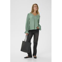 Kaffe Langarm-Bluse KArea Regular fit green