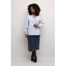 Kaffe Langarm - Hemd Regular fit Blue and white stripe blue white