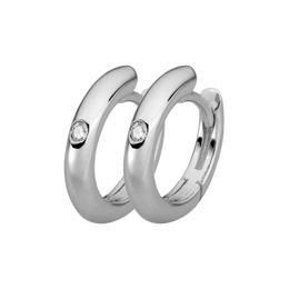 Lyomi Klappcreolen 585/- Wei&szlig;gold 2 synth. Diam. 0,04ct.