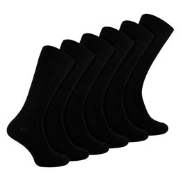 Herren Einfarbige Baumwollreiche Rippenstrumpfsocken