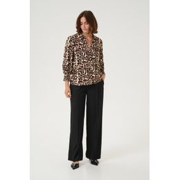 Kaffe Langarm - Hemd Regular fit Naturel Leopard Print