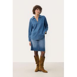 PART TWO Langarm - Hemd Oversize fit Medium Blue Denim