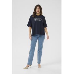 Kaffe T-shirt Oversize fit Midnight M. W Chalk embroidery marine