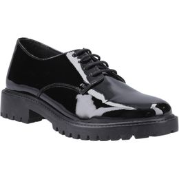 Hush Puppies Aubrey Leder M&auml;dchen Schwarze Derby-Schuhe