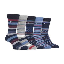 Farah 5er-Pack Herren Socken aus Bambus mit bunten Streifenmuster