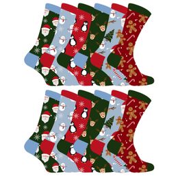 Kinder Weihnachten Socken | Sock Snob | Neuheit Spa&szlig; Muster Weihnachtsgeschenk Socken f&uuml;r Jungen & M&auml;dchen - 12 Pack