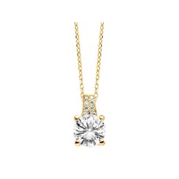 JULIE JULSEN Anh&auml;nger mit Kette 925 Silber vergoldet Zirkonia wei&szlig;