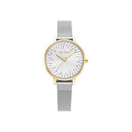 JULIE JULSEN Damenuhr Edelstahl bicolor Ziffernblatt silber Zirkonia
