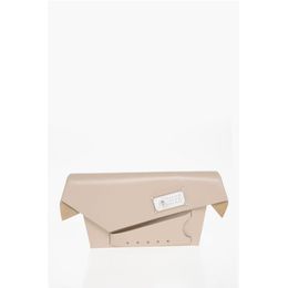 Maison Martin Margiela MM11 SNATCHED Clutch aus Saffiano-Leder mit Clipverschluss in Pink