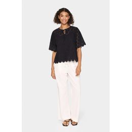 Saint Tropez Bluse mit kurzen &Auml;rmeln, lockerer Schnitt black