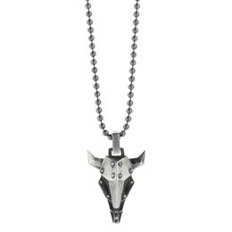 CAI Anh&auml;nger mit Kette 925/- Silber oxidiert Bullhead