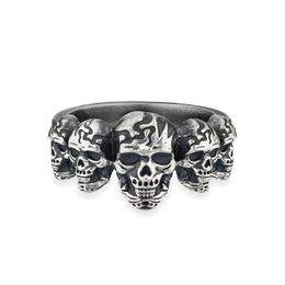 CAI Ring 925/- Sterling Silber matt oxidiert Totenkopf