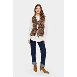 Saint Tropez Weste Gerade Passform Black Reg Leo leopard