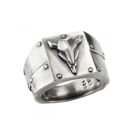 CAI Ring Silber 925 oxidiert Stierkopf