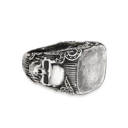 CAI Ring 925/- Sterling Silber matt-oxidiert Totenkopf