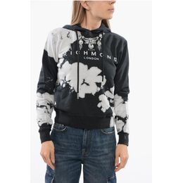 John Richmond HIMEJI Hoodie-Sweatshirt mit Juwelen-Applikation in Schwarz