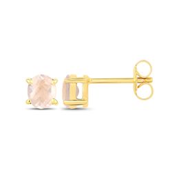 Vira Jewels Ohrstecker 925-Sterling Silber vergoldet Gl&auml;nzend Rosenquartz rosa