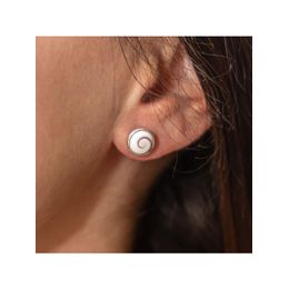 ZEEme Pearls Ohrringe Silber 925 mit wei&szlig;er Muschel 9mm