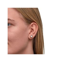 ZEEme Pearls Ohrringe Silber 925 ros&eacute;-vergoldet mit wei&szlig;er Perle 6mm