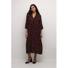 Kaffe Kleid A-shape black red
