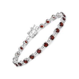 Vira Jewels Armband 925-Sterling Silber rhodiniert Granat rund