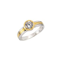 Celesta Silber Ring 925 Sterling Silber zweifarbig Zirkonia
