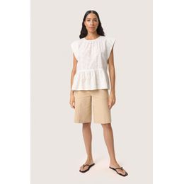 Soaked in Luxury Kurzarm-Bluse Lockere Passform Broken White offwhite