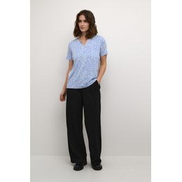 Kaffe Kurzarm-Bluse Regular fit Ultramatine/Feather Gray Dot blue white
