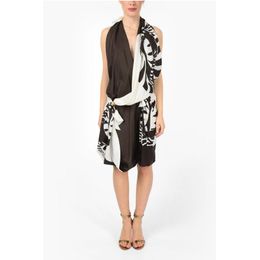Bottega Veneta Drapiertes ZEBRA Neckholder-Kleid in Braun