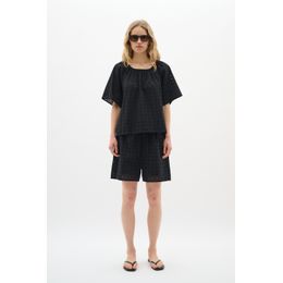 Inwear Kurzarm-Bluse Lockere Passform Blac