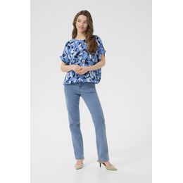Kaffe Kurzarm-Bluse Relaxed fit Blue Blurry Leafs blue