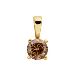 OROLINO Anh&auml;nger 585/- Gelbgold 1 Brill. 0,50ct. braun