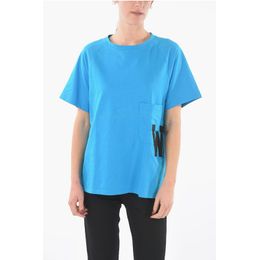 Woolrich Maxi-T-Shirt mit Rundhalsausschnitt und aufgesetztem Monogramm in Blau