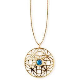 CAI Anh&auml;nger mit Kette 925/- Sterling Silber vergoldet Topas 70cm