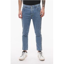 Balmain Tapered Fit Jeans mit Details an den Seiten 17 cm in Blau