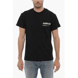 Ambush Baumwolljersey-T-Shirt mit Rundhalsausschnitt und Kontrastdruck in Schwarz