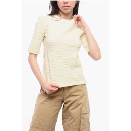 Ambush Rundhals-T-Shirt mit Ziern&auml;hten in Beige