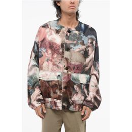 Balmain Leichte, gemusterte Satinjacke in Mehrfarbig
