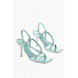 Bottega Veneta Ledersandalen Metallic-Effekt 9 cm in Hellblau
