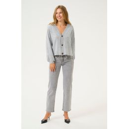 Cream Strickjacke Straight fit light grey