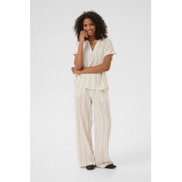 Kaffe Kurzarm-Bluse Loose fit Chalk / Chinchilla Stripe white