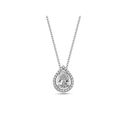 dKeniz Anh&auml;nger mit Kette 925/- Sterling Silber Tropfen Kette funkelndem Kranz