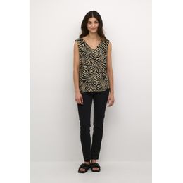 Kaffe &Auml;rmellose Bluse Regular fit Chinchilla/Black Animal Print