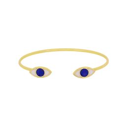 Fashionbox Armreif Messing vergoldet "Sparkle Evil Eye" blau