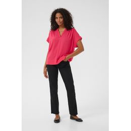 Kaffe Kurzarm-Bluse Loose fit Raspberry pink